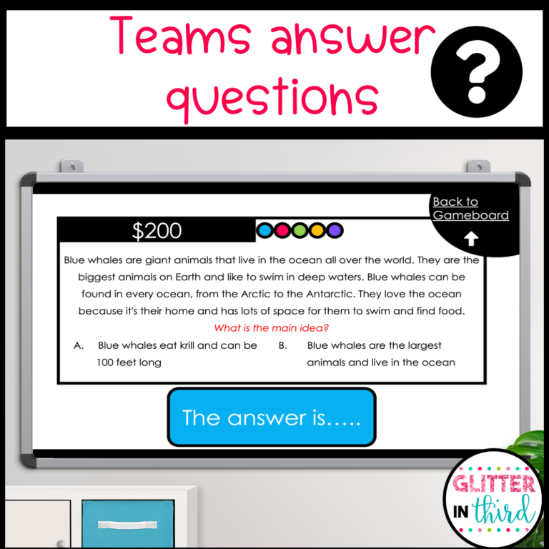 Main Idea Review Game - Glitter in Third