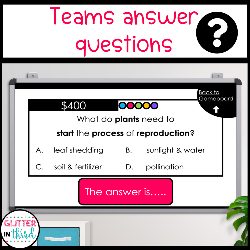 Plants SOL Review Game Activity - Glitter in Third