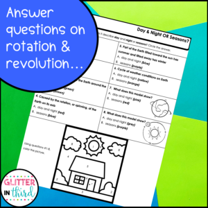 Earth's Rotation and Revolution Worksheets Color-By-Number - Glitter in ...