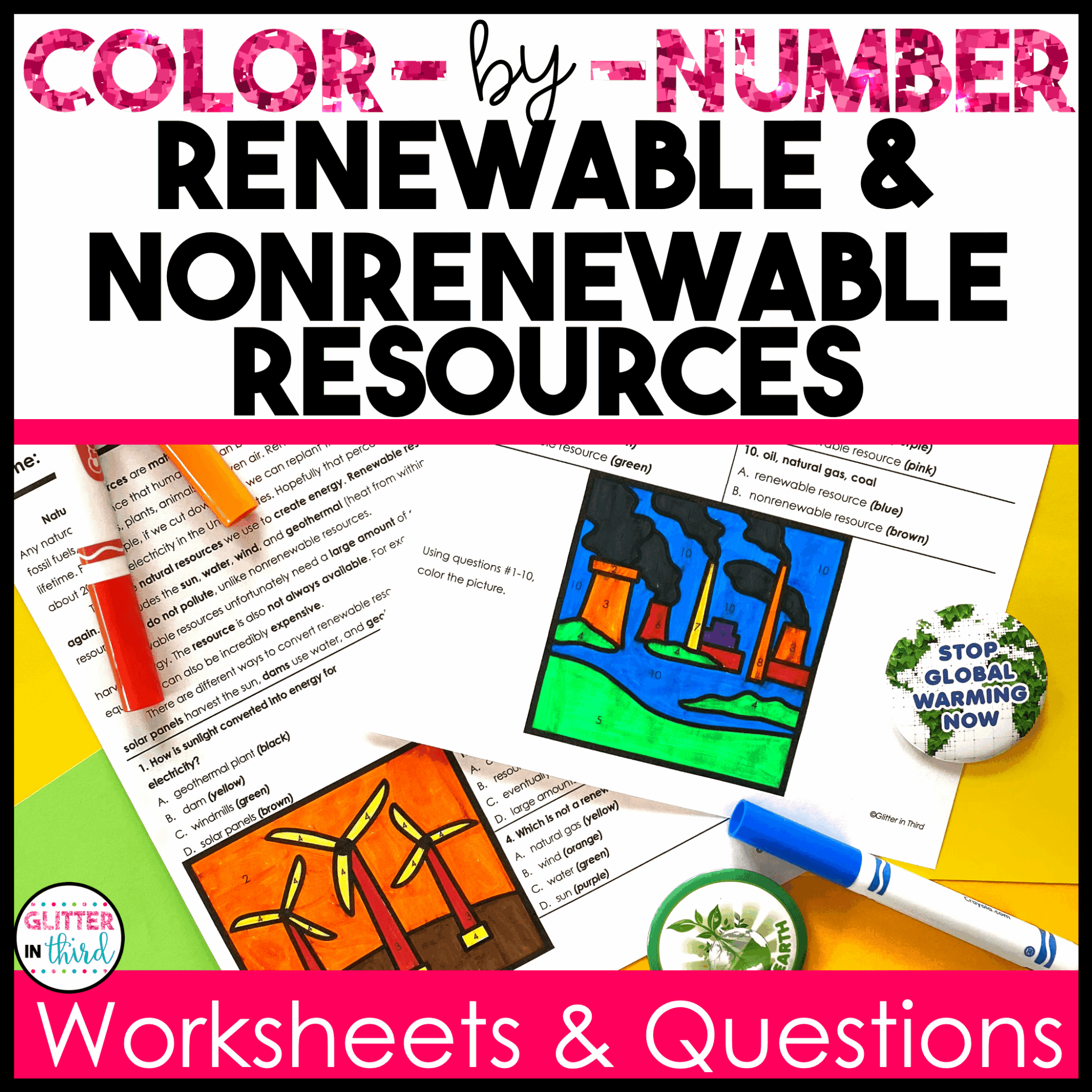 Renewable and Nonrenewable Resources Worksheets Science SOL 5.9 ...
