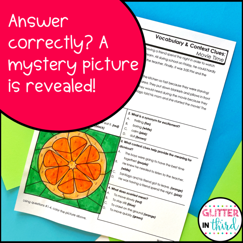 3rd Grade Context Clues Worksheets Passages Reading Comprehension ...