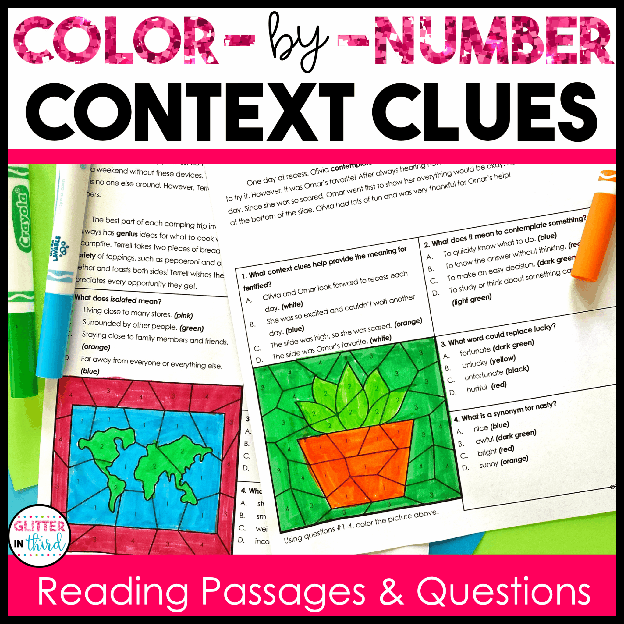 3rd Grade Context Clues Worksheets Passages Reading Comprehension ...