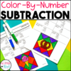 3rd Grade Subtraction Worksheets Color-By-Numbers - Glitter in Third