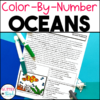 Oceans Worksheets Color-By-Numbers Science SOL 4.7 - Glitter in Third