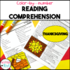 Seasonal & Holiday Reading Comprehension Passages Color By Number ...