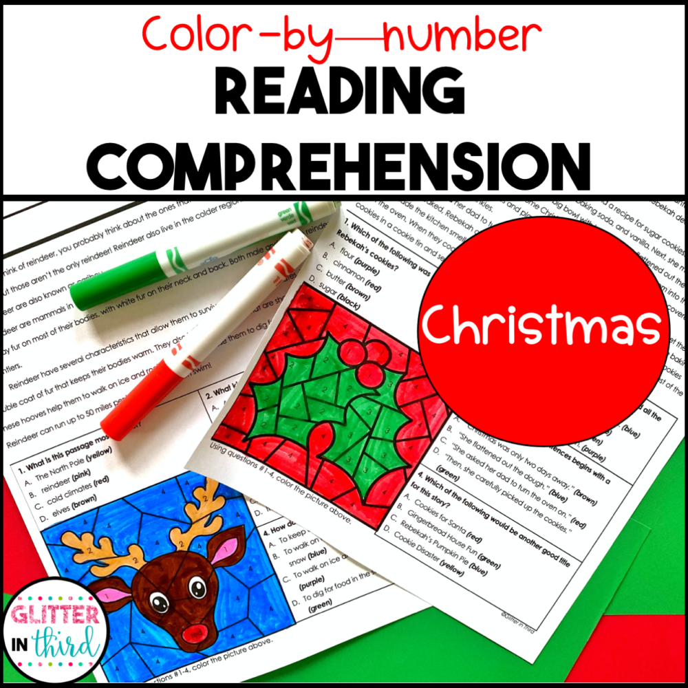 Seasonal & Holiday Reading Comprehension Passages Color By Number ...