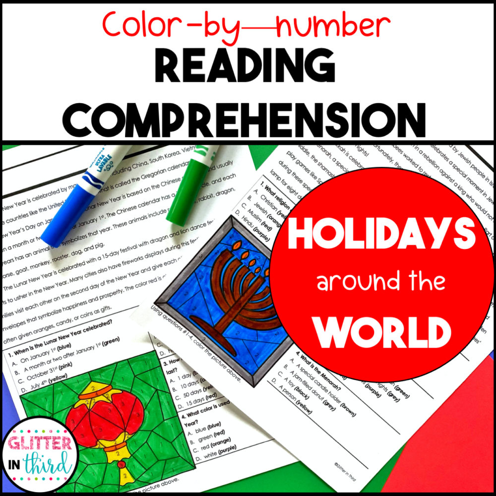 Winter Holidays Around the World Reading Comprehension Worksheets ...