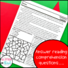 Christmas Reading Comprehension Color-By-Number Worksheets - Glitter in ...