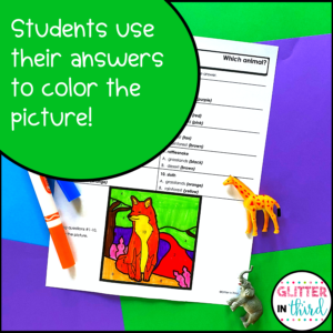 Animal Habitats & Ecosystems Worksheets Color-By-Numbers - Glitter in Third