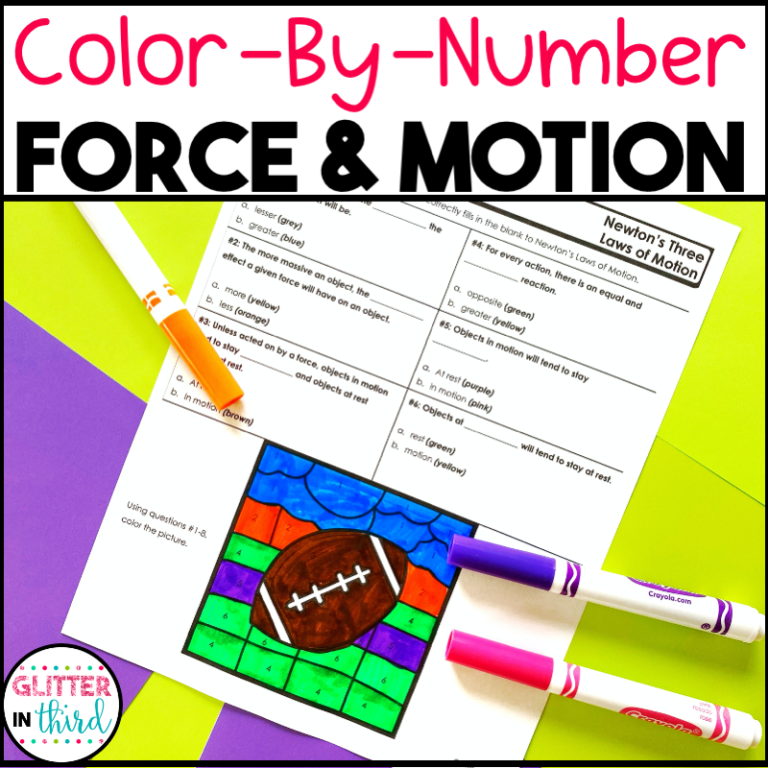 5th Grade Science SOL Color-By-Number Worksheets BUNDLE - Glitter in Third
