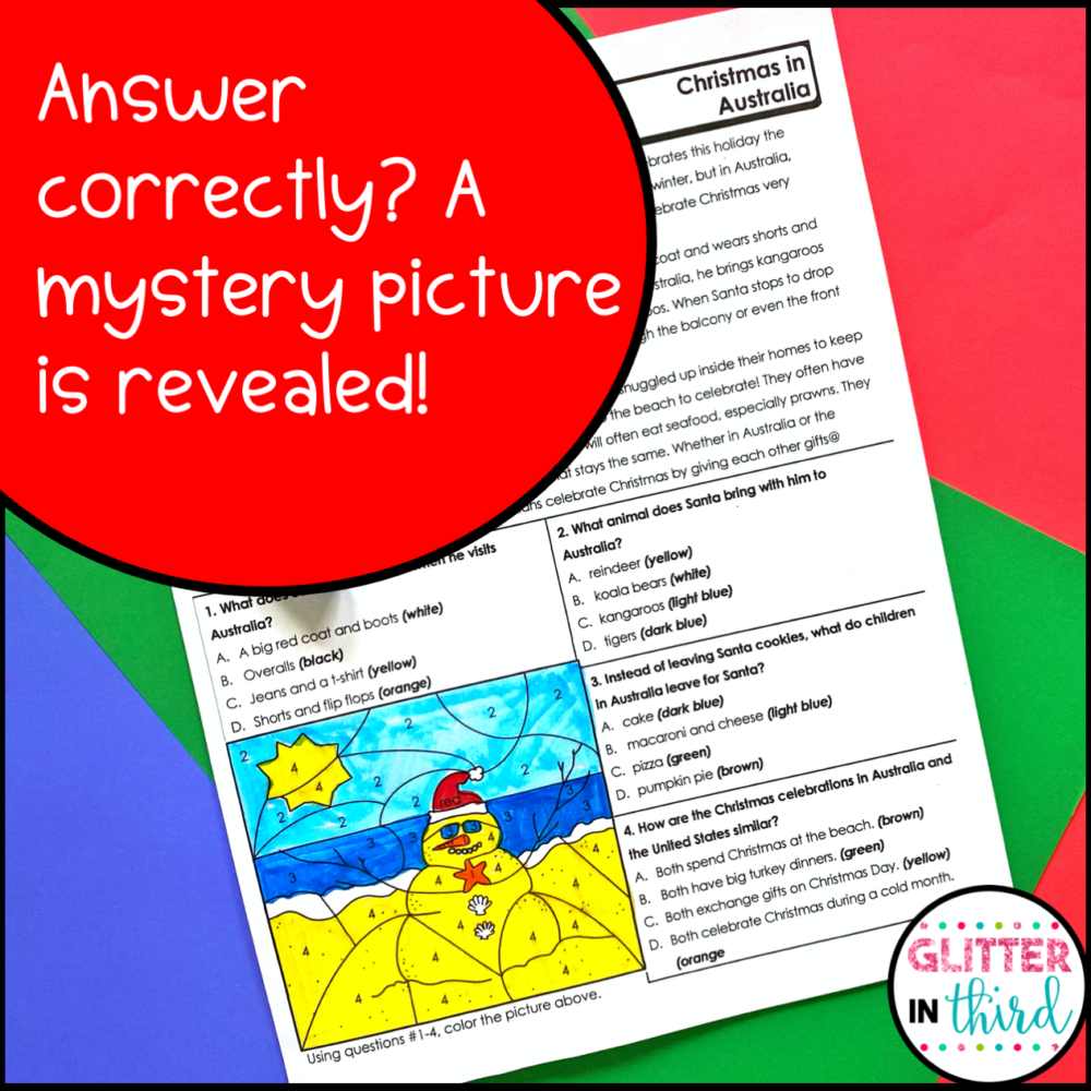 Winter Holidays Around the World Reading Comprehension Worksheets ...