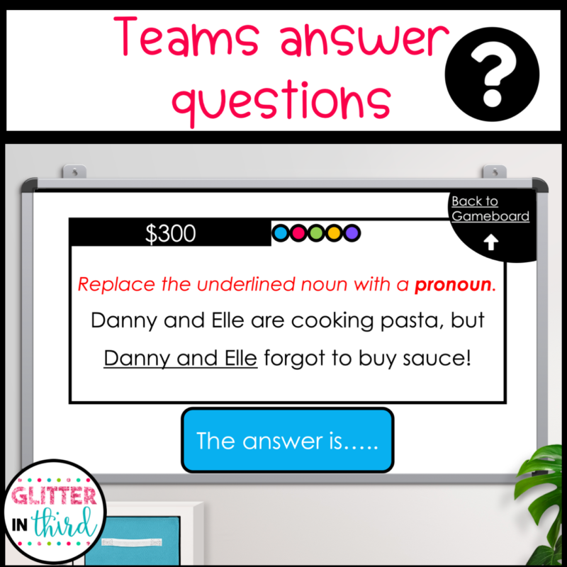 Pronouns Grammar Review Game - Glitter in Third