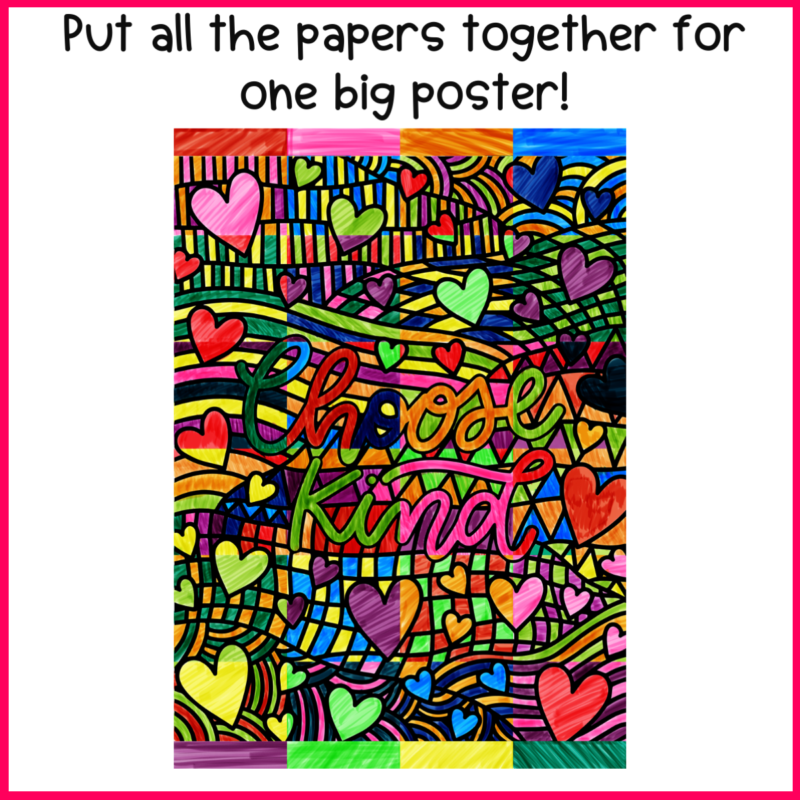 World Kindness Day Activities Collaborative Coloring Poster Bulletin ...