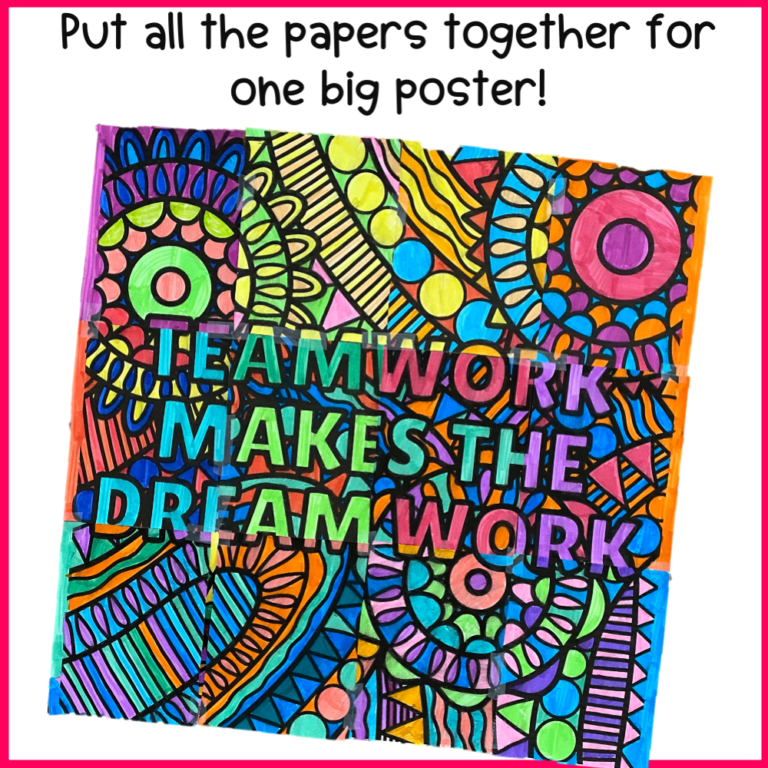 Collaborative Coloring Poster For Back to School Bulletin Board ...