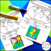 Map Skills Worksheets Color By Number Activities - Glitter in Third