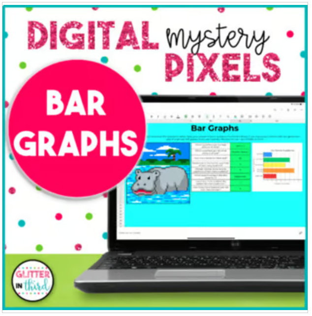 Bar Graphs Pixel Art Math Activities - Glitter in Third