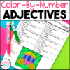 Adjectives Worksheets Color-By-Number Grammar - Glitter in Third