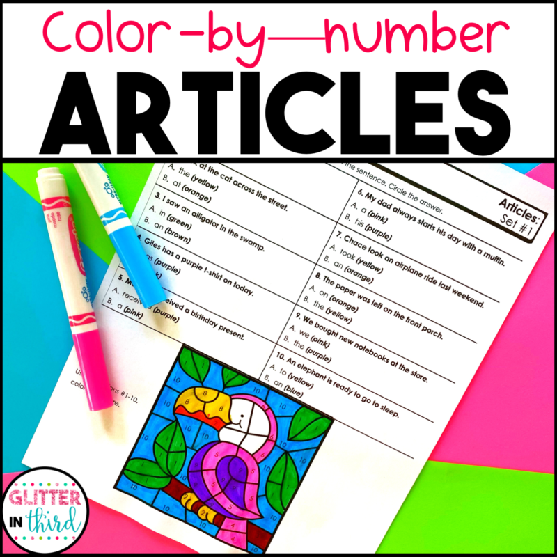 Articles A An The Worksheets Color-By-Number Grammar - Glitter in Third