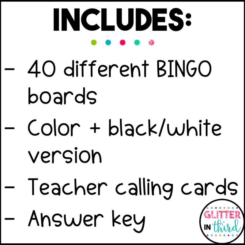 Halloween Multiplication Bingo Game - Glitter in Third