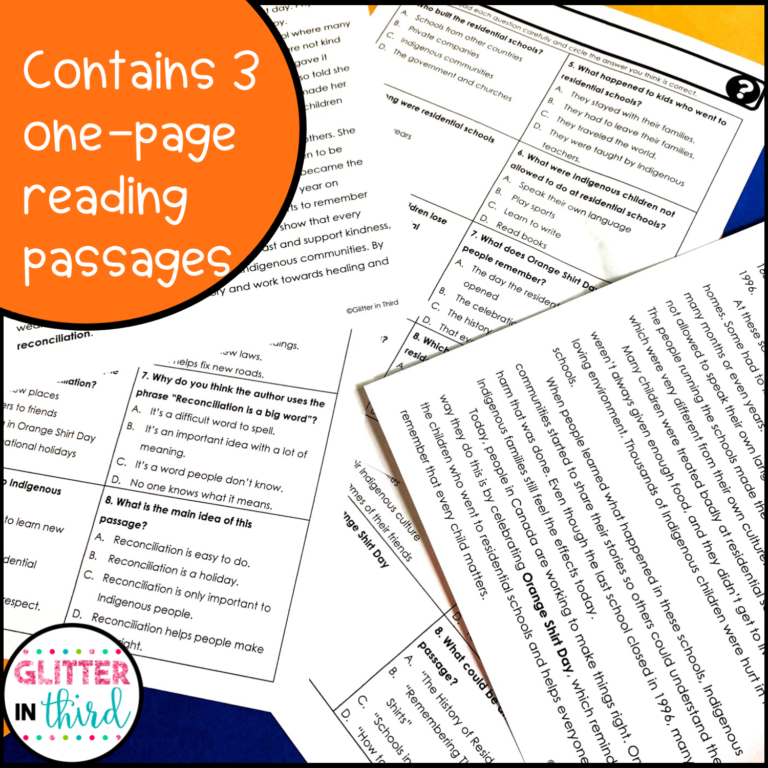 Orange Shirt Day Reading Comprehension Activities Passages Worksheets ...
