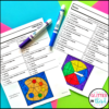 Adjectives Worksheets Color-By-Number Grammar - Glitter in Third
