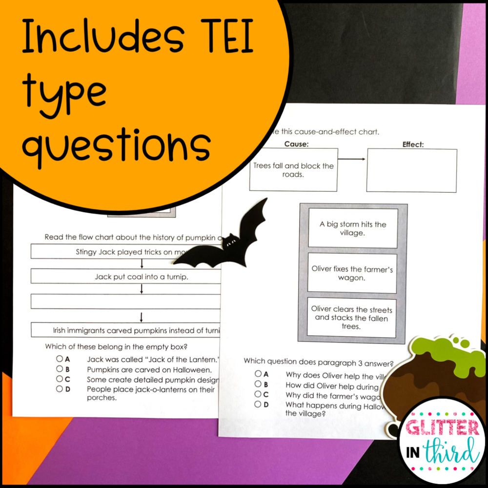 Halloween 5th Grade Reading SOL Passage Review - Glitter in Third
