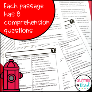 Fire Safety Week Reading Comprehension Activities Passages Worksheets ...