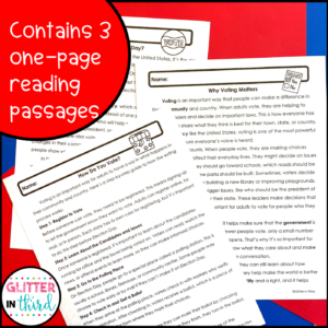 Election Day Reading Comprehension Activities Passages Worksheets ...