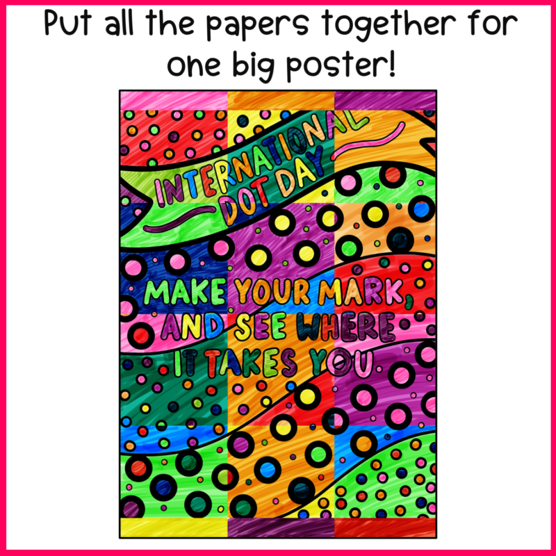 International Dot Day Activities Collaborative Coloring Poster ...