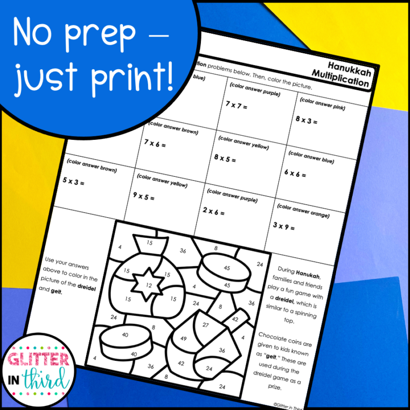 Winter Holidays Around the World Math Worksheets No Prep Color By ...