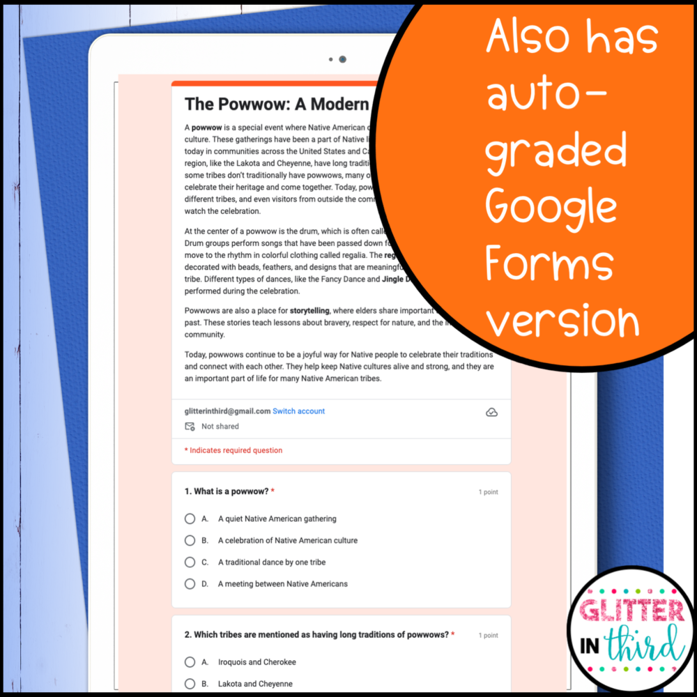 Indigenous Peoples' Day Reading Comprehension Activities Passages ...