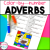 Adverbs Worksheets Color-By-Number Grammar - Glitter in Third