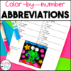 Abbreviations Worksheets Color-By-Number Grammar - Glitter in Third