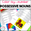 Possessive Nouns Worksheets Color-By-Number Grammar - Glitter in Third