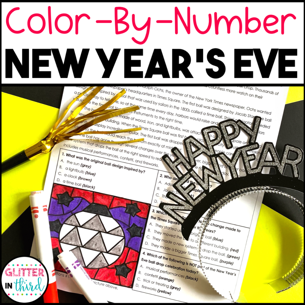 New Year 2025 Reading Comprehension Color By Number Worksheets ...