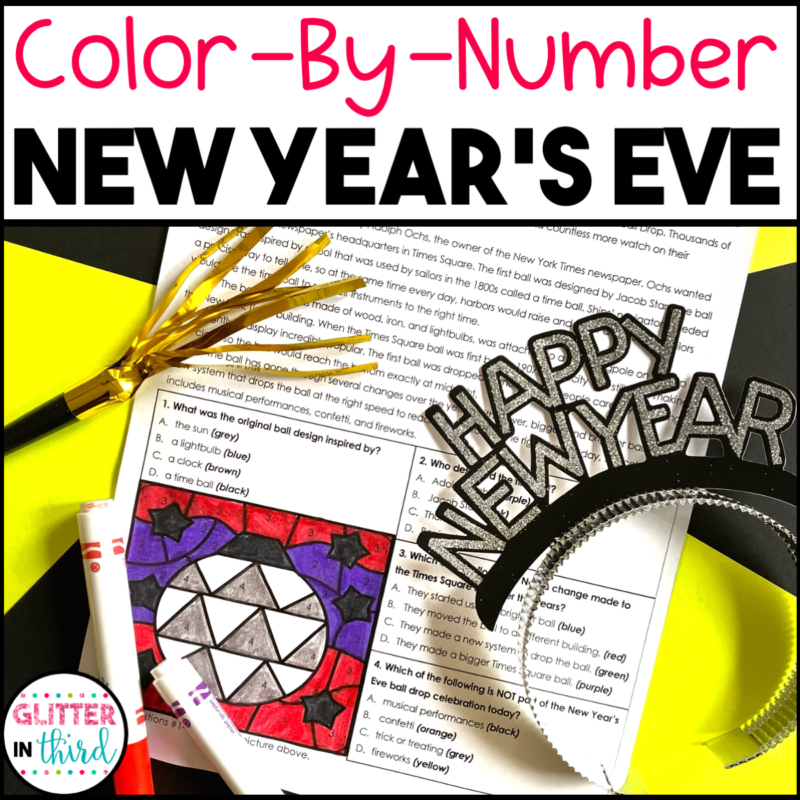 New Year 2025 Reading Comprehension Color By Number Worksheets ...