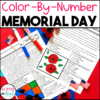 Memorial Day Reading Comprehension Color By Number Worksheets - Glitter ...