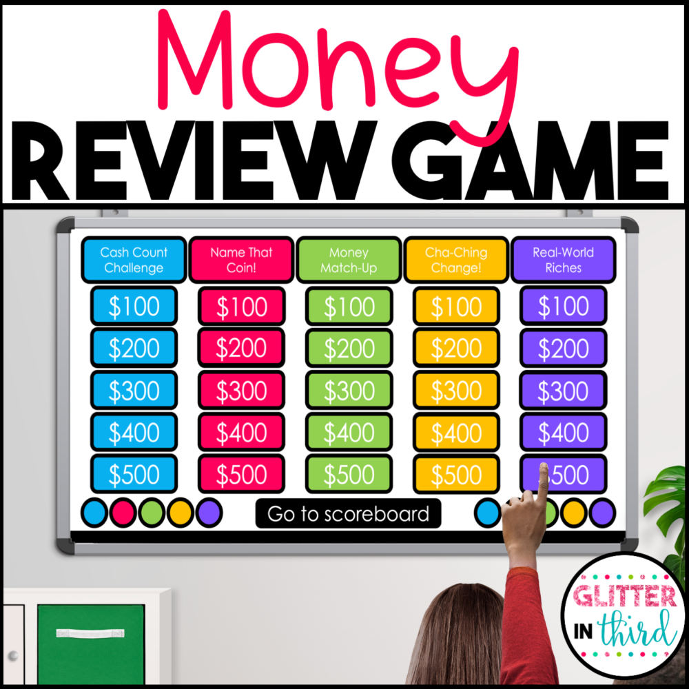 Money Math Review Game - Glitter in Third