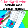 Singular and Plural Nouns Worksheets Color-By-Number Grammar - Glitter ...