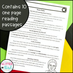 Black History Month Reading Comprehension Passages Worksheets - Glitter ...