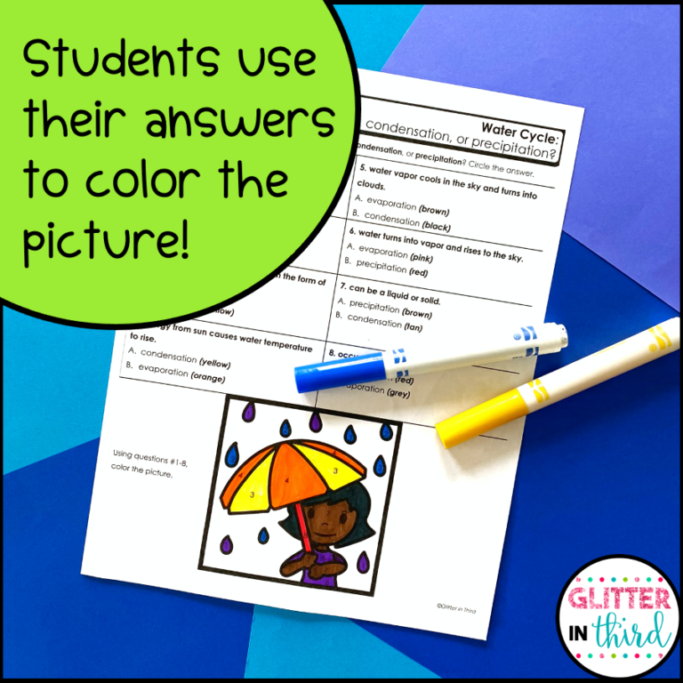 3rd Grade Science SOL Color-By-Number Worksheets BUNDLE - Glitter in Third