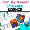 5th Grade Science SOL Color-By-Number Worksheets BUNDLE - Glitter in Third