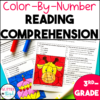 3rd Grade Reading Comprehension Passages and Questions Color By Number ...