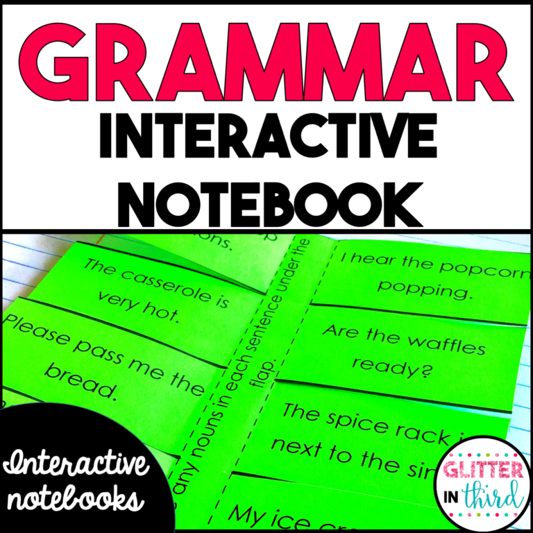 Grammar Interactive Notebook - Glitter in Third