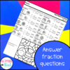 Equivalent Fractions Color By Number Worksheets - Glitter in Third