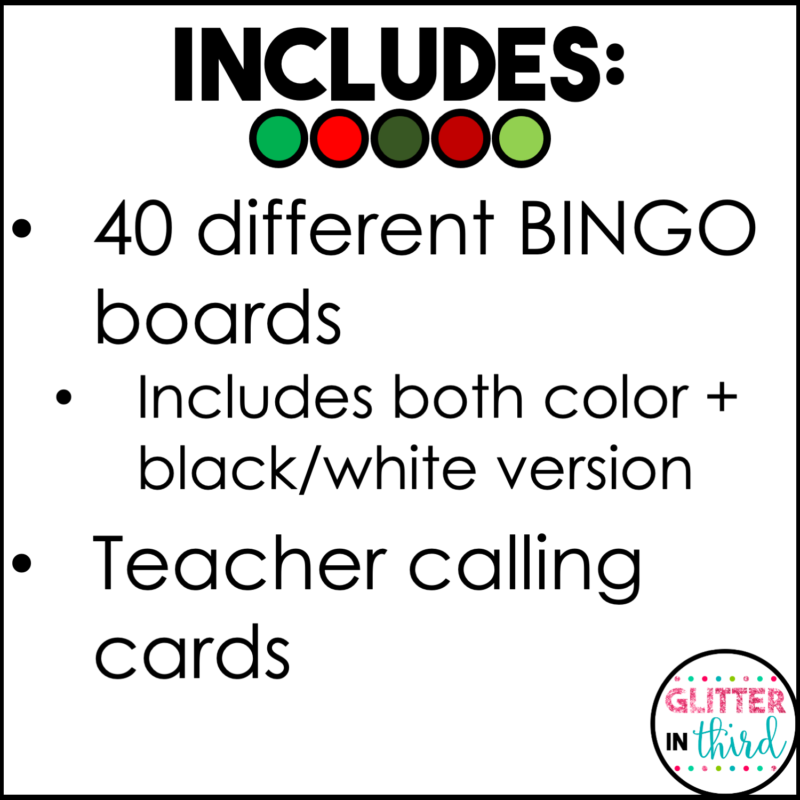 Christmas Multiplication BINGO Game - Glitter in Third