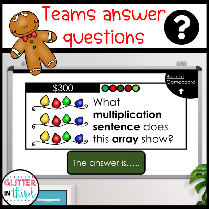 Christmas Multiplication Jeopardy Math Game - Glitter in Third
