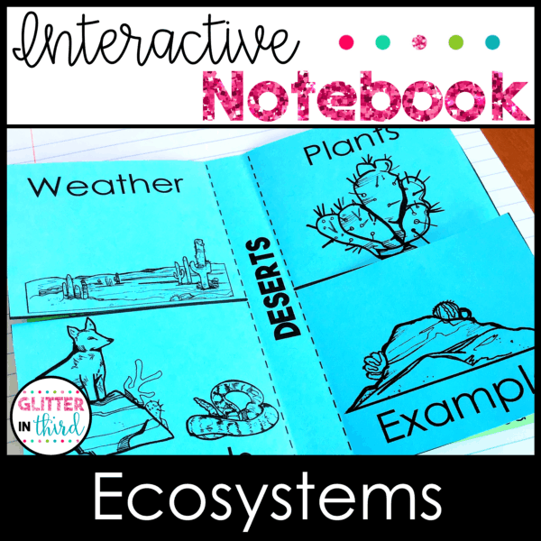 3rd Grade Ecosystems Activities Interactive Notebook - Glitter in Third