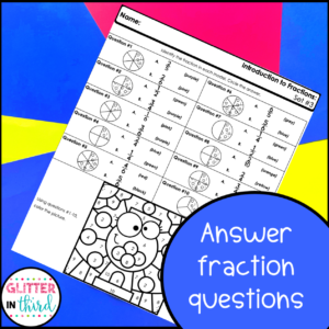 3rd Grade Introduction to Fractions Color By Number Worksheets ...