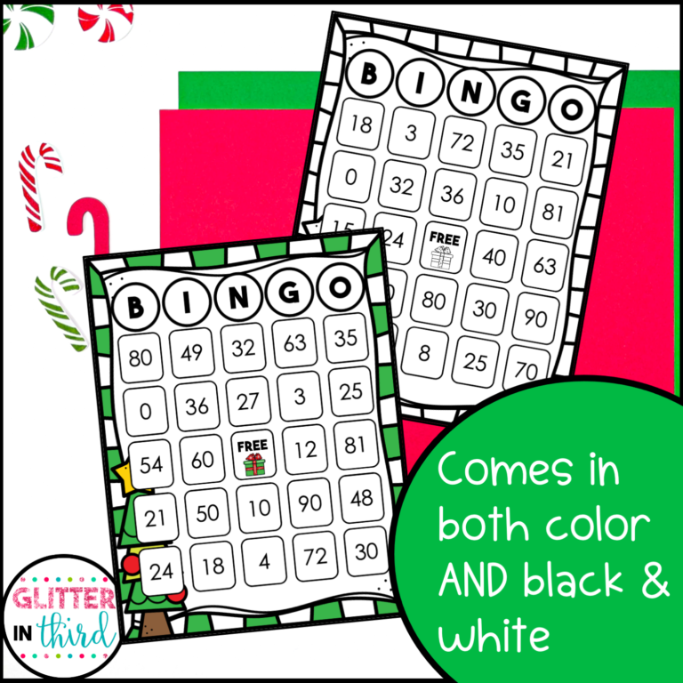 Christmas Multiplication BINGO Game - Glitter in Third